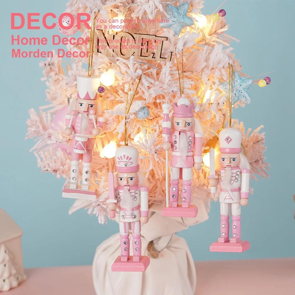 10Pcs 12cm Nutcracker Miniatures Pink Series Nutcracker Puppet ...
