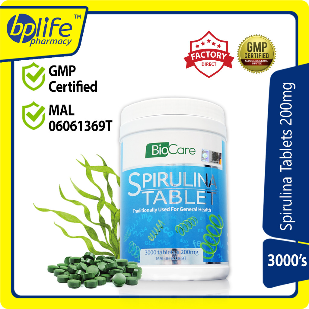 Biocare Spirulina Tablet 3000's x 200mg. | Shopee Malaysia