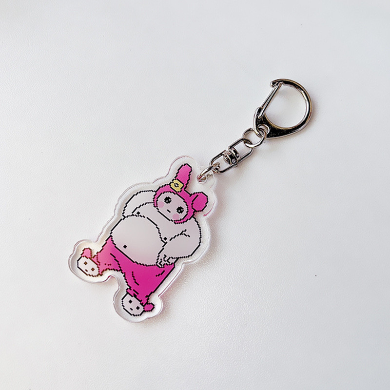 Sanrio Fitness Muscle Keychain Kuromi Melody Bag Hanging Accessories ...