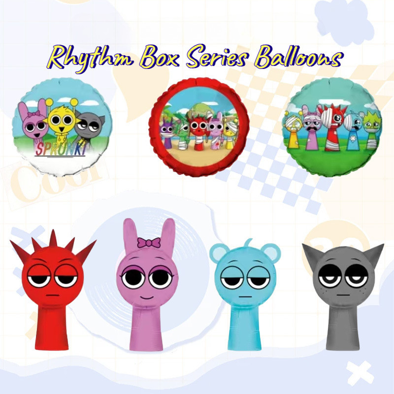 New product Sprunki Plush rhythm box game aluminum film balloons Raddy ...