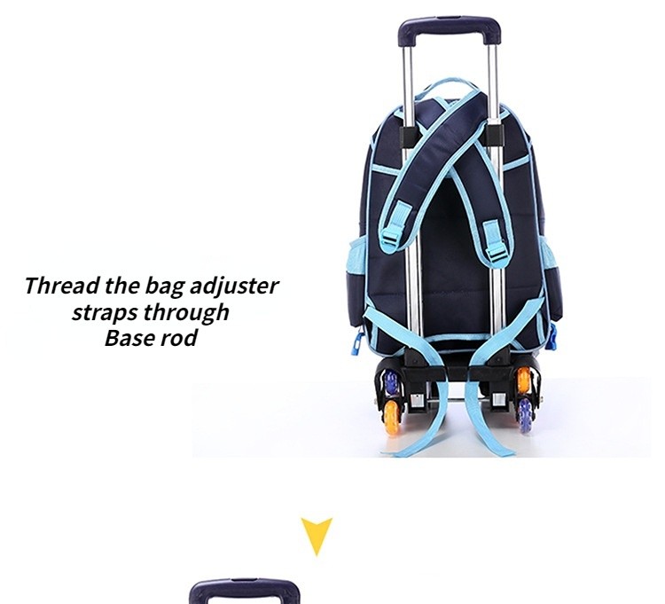 ZIRANYU New 6 wheels & 2 wheels trolley for school bag foldable ...