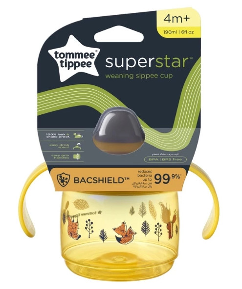 Tommee Tippee Superstar Weaning Sippee Cup 190ml (4m+) Yellow Baby ...