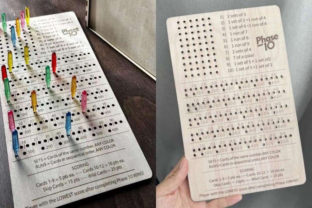 beinghat Score Tracker Board Wooden Score Sheet Colorful Pegs Wooden ...