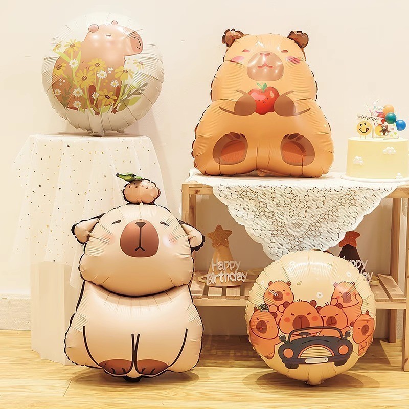Cartoon Capybara Theme Balloon Animal Child Birthday Party Decors ...