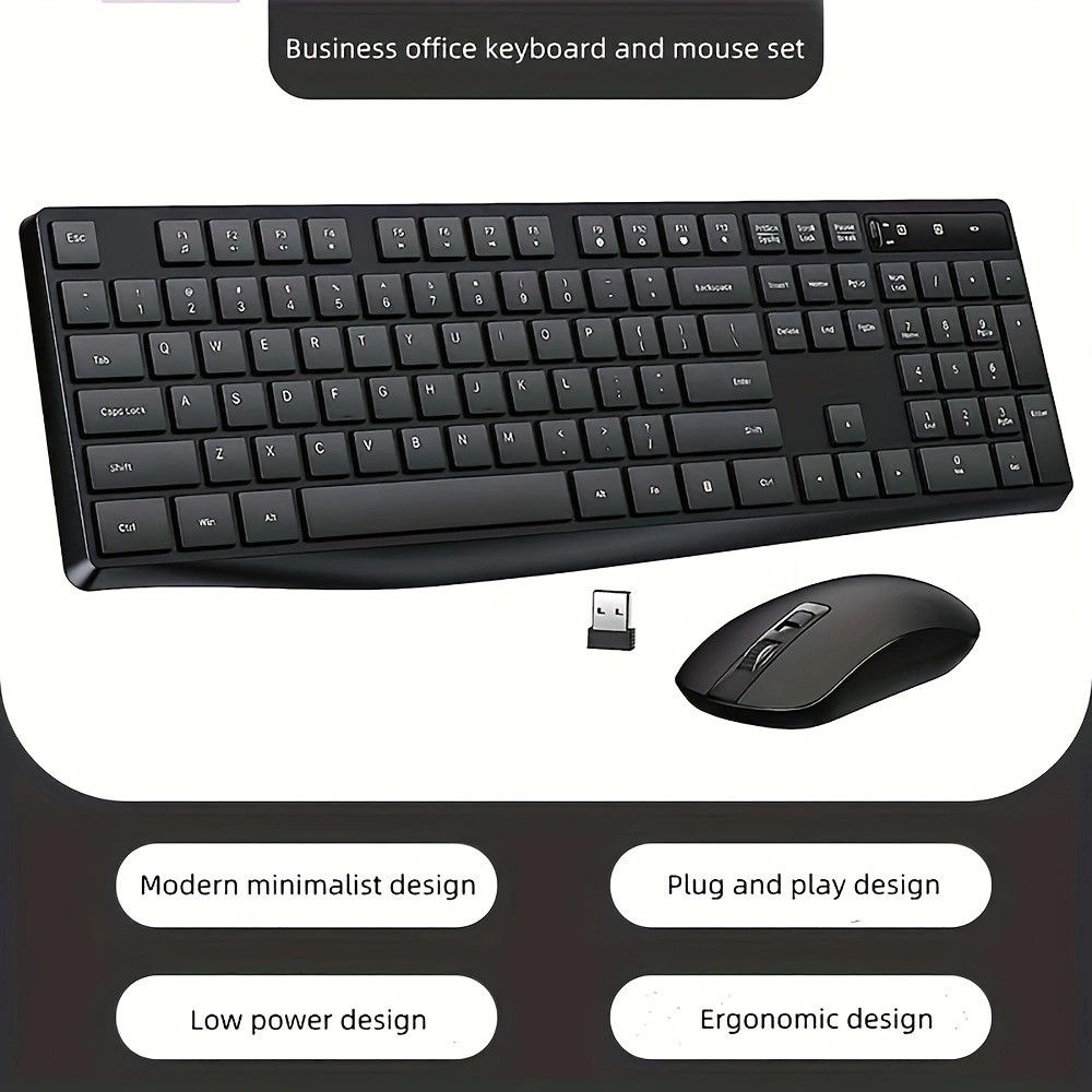 BOW Ergonomic Wireless Keyboard Mouse Combo 2.4G Plug and play Work ...
