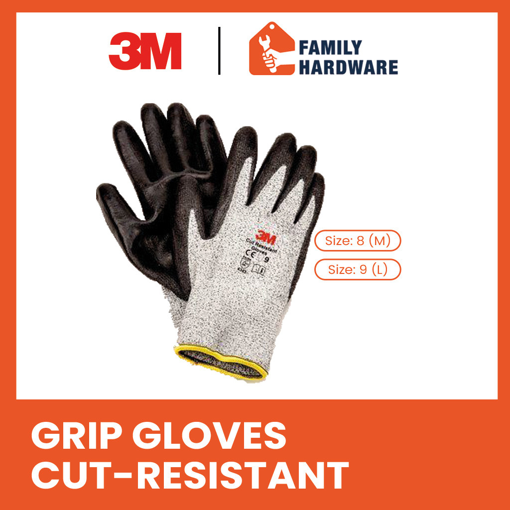 3M Comfort Grip Glove CGM-CRE Cut Resistant ANSI 2 Size M Hand Glove ...