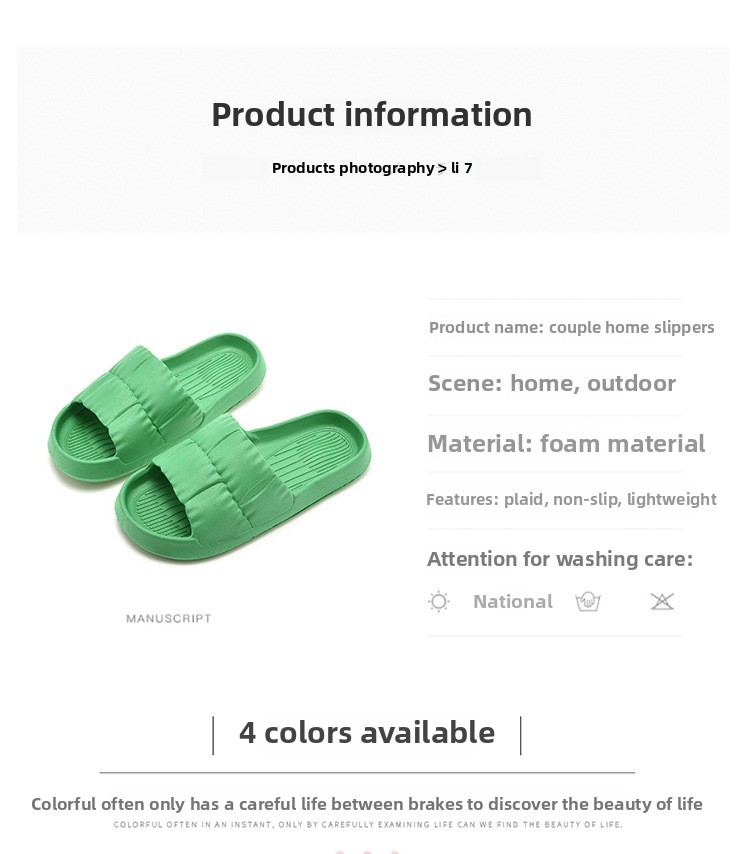 Summer Sandals Slippers Women's Anti-slip Home Bathroom Soft Sole ...