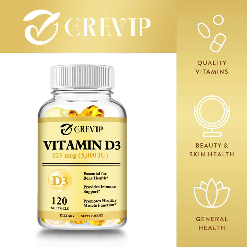 GREVIP Vitamin D Supplement - Vitamin D3 5000IU, for immune support and ...