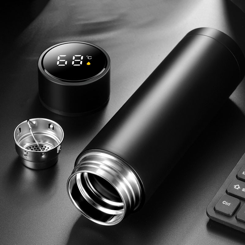 500ml Portable Car Smart Thermos Bottle Temperature Display Cup For ...
