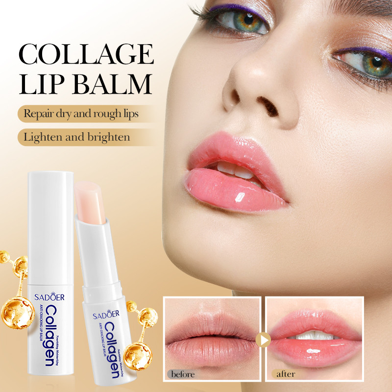 ROREC SADOER Collagen Anti Cracking Lip Balm Long Lasting Moisturizing ...