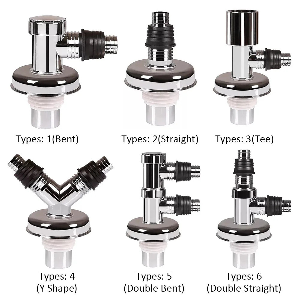 Water Drain Hose Splitter Fittings Chrome-Plated Sink Pipe Connector ...