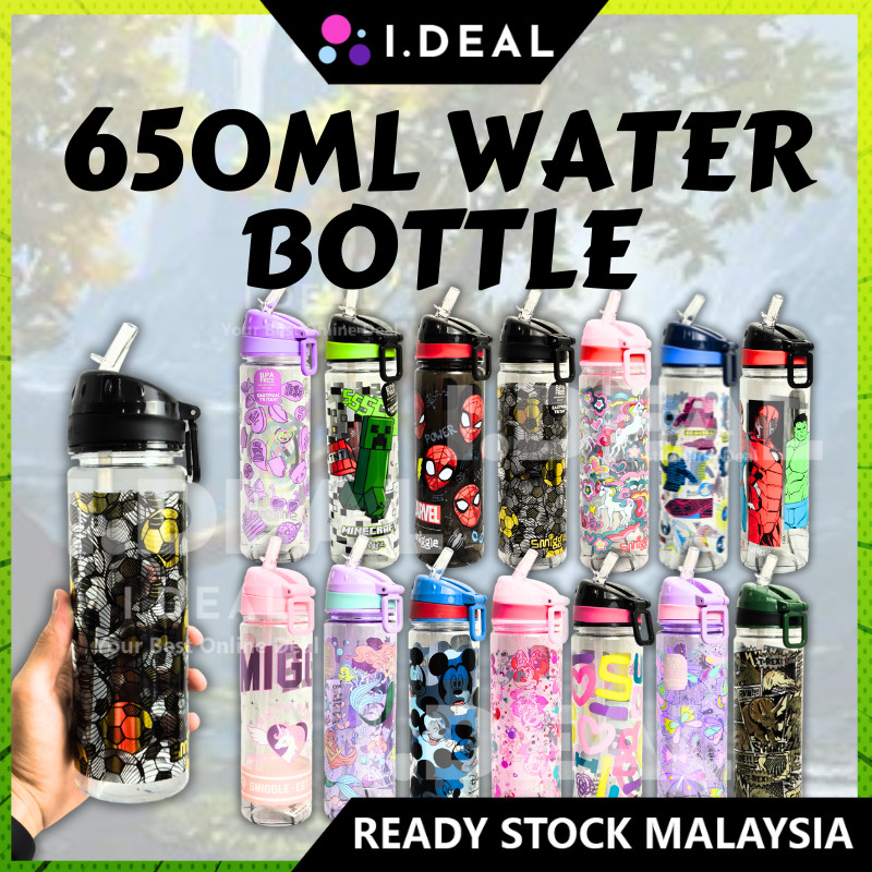 IDEAL 650ml Smiggle Water Bottle Kids Botol Air Kanak Botol Air Budak Tumbler Bottle Cute BPA ...