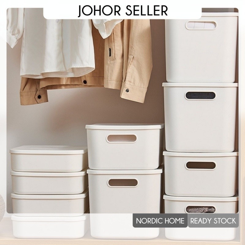 【NordicHome】Japanese Style Storage Box Organizer With Lid Portable Home ...