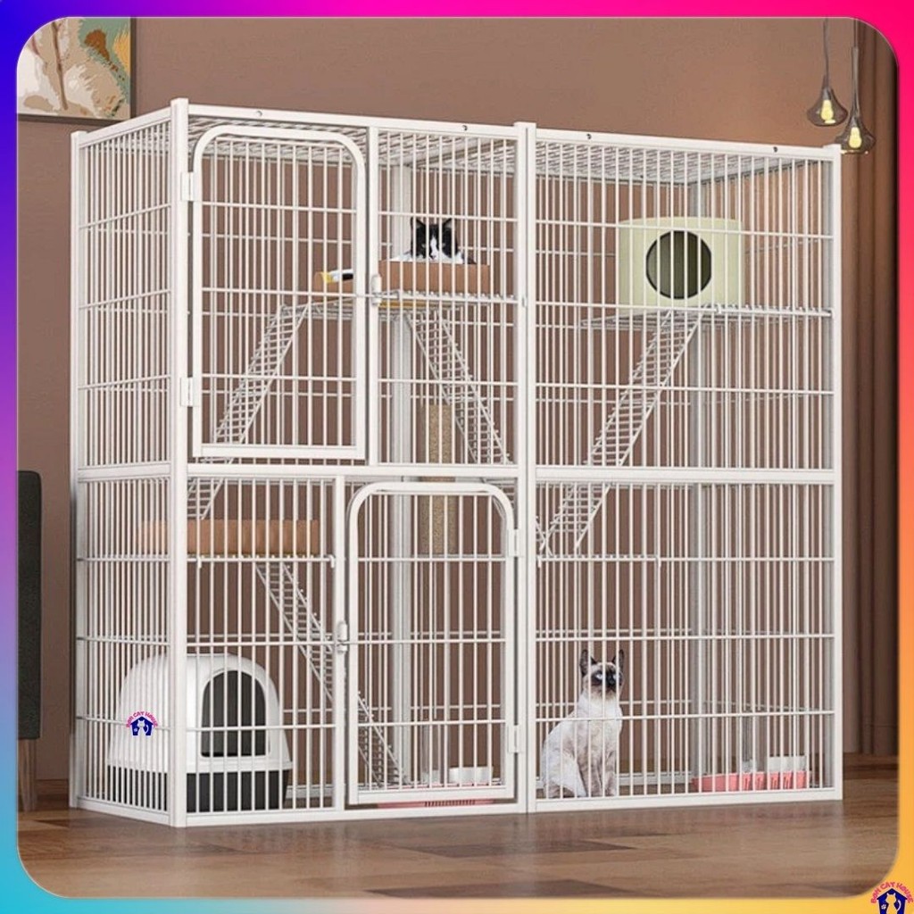 Sangkar Kucing Besar Cat Cage Large 2 3 Tingkat 4 Level Pets Cages Cat ...