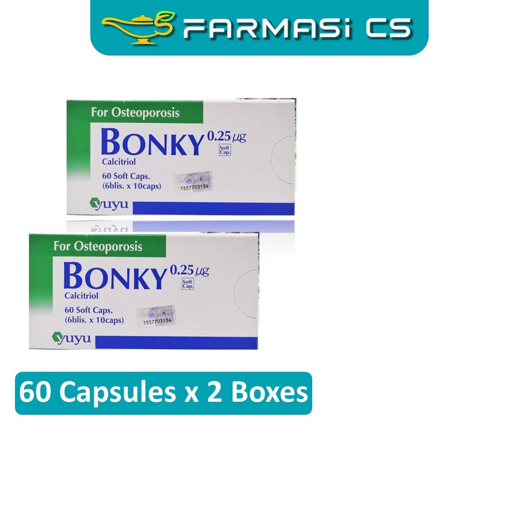 Bonky 0.25mcg Calcitriol 60 Capsules x 2 Boxes (TWIN) EXP:10/2025 ...