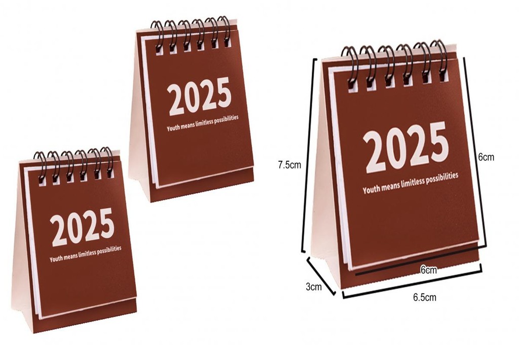 {biling} Metal Double Coils Calendar Desk Calendar 2025 2025 Mini Desk ...