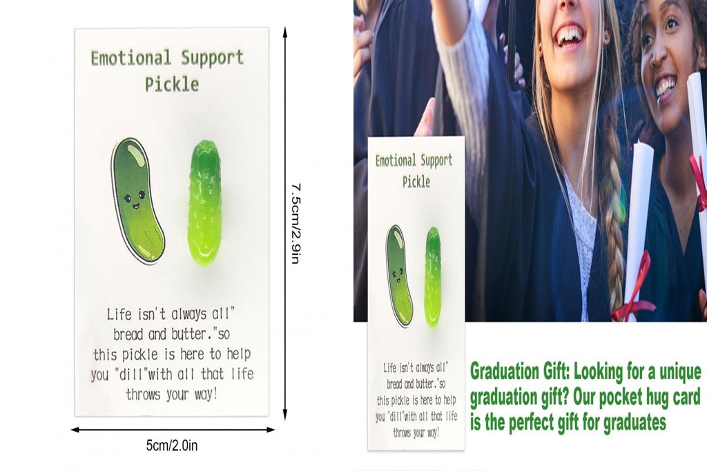 Smile-inducing Hug Card Positive Message Card Adorable Pickle Pocket ...