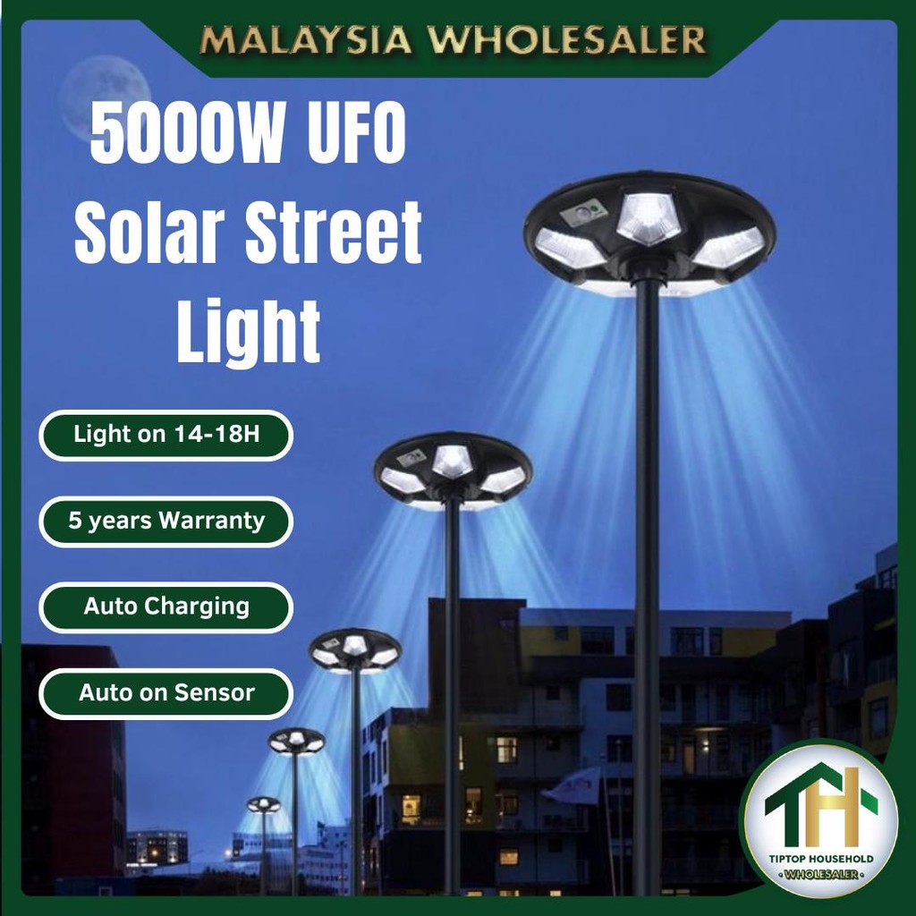 【TIPTOP】5000W IP67 Motion Sensor UFO Solar Street Light Outdoor lighting Lampu Solar Waterproof ...