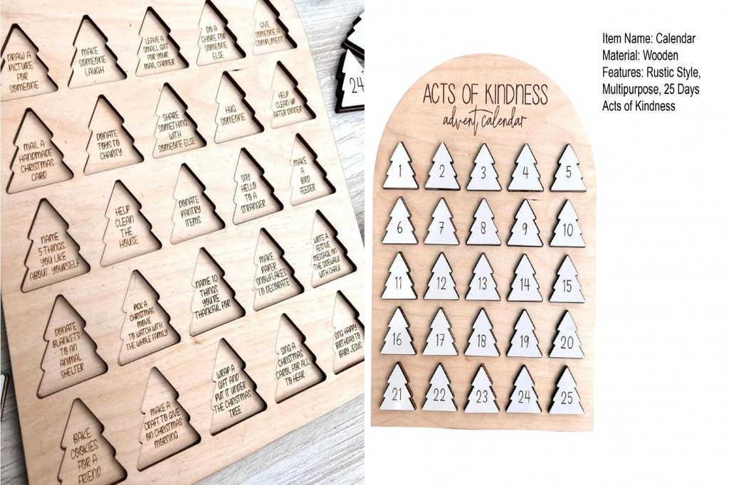 YA Good Deeds Advent Calendar Holiday Decor Advent Calendar Wooden ...