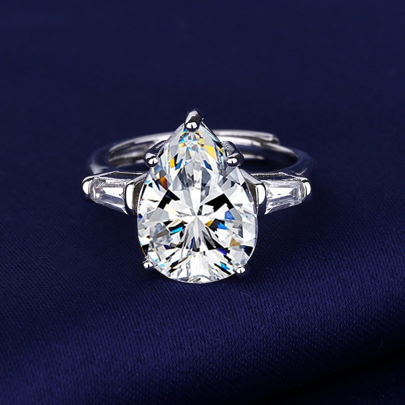 (With Gra Certificate) Luxury Pear-Shaped Diamond Ring Elegant ...