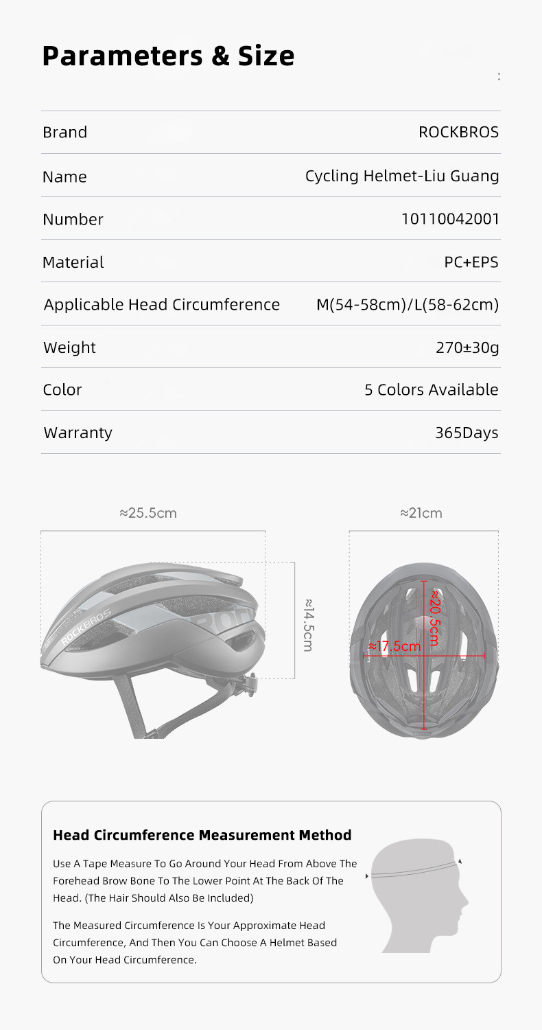 ROCKBROS Ultralight Cycling Helmet Streamline Aero Integrally-Molded ...