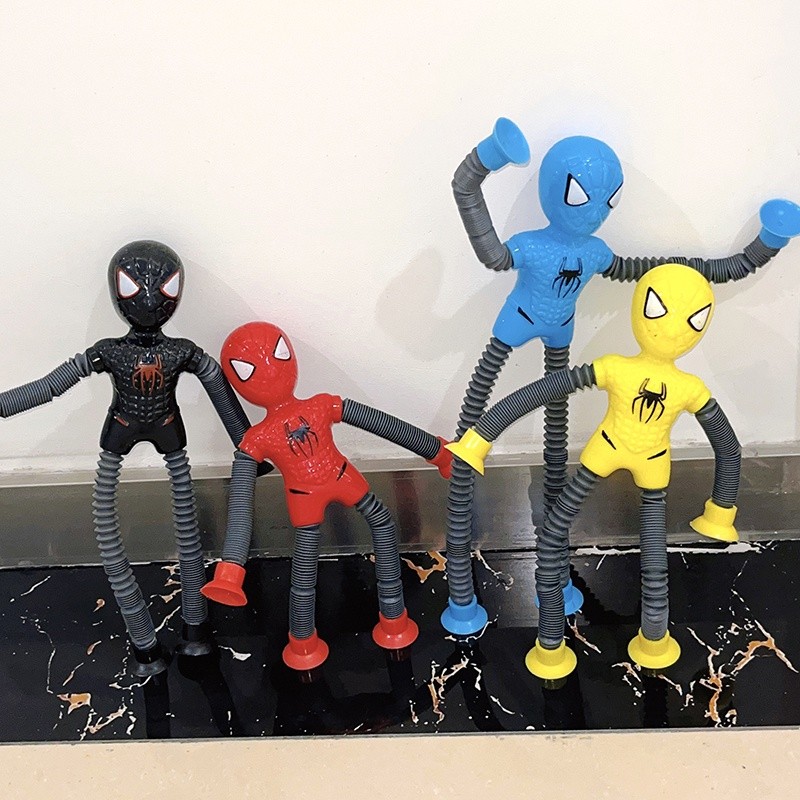 Cartoon Spider Man Telescopic Sucker Decompression Toy Versatile ...