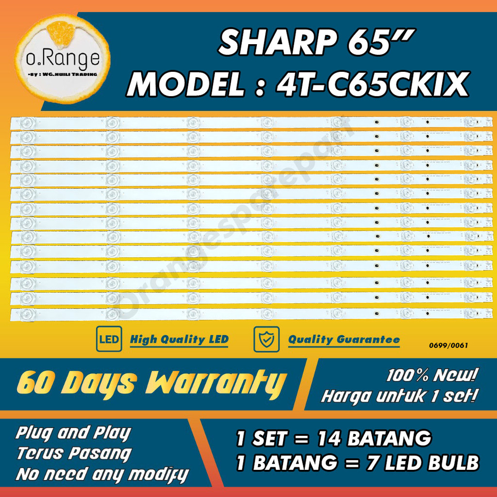 4T-C65CK1X SHARP 65" LED TV BACKLIGHT (LAMPU TV) SHARP 65 INCH LED TV ...