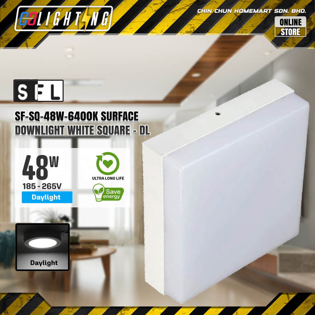 SFL SURFACE DOWN LIGHT WHITE [48W] SFL SF-SQ-48W (SQUARE) | Shopee Malaysia