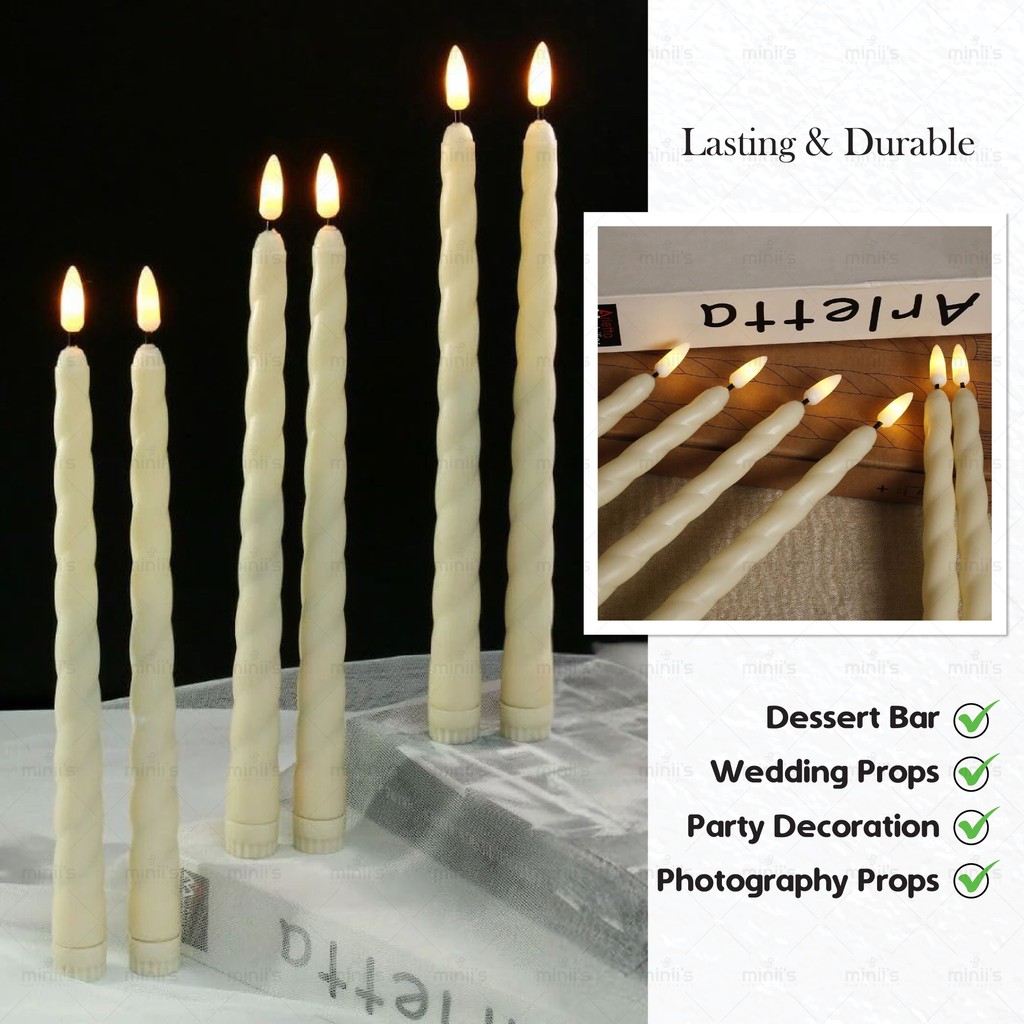 MINIIS LED Candle Led Long Spiral Swinging Battery Candle Flameless ...
