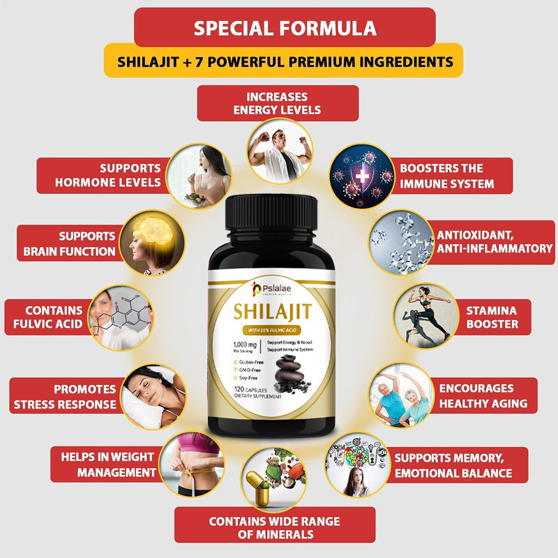 Pslalae SHILAJIT - Brain Supplement - Highly Absorbable - Soothes Mood ...