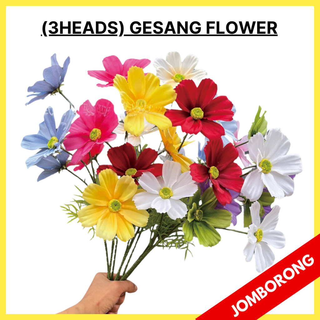(3HEADS) GESANG Artificial Flower Fake Bunga Wedding Pelamin Gubahan ...