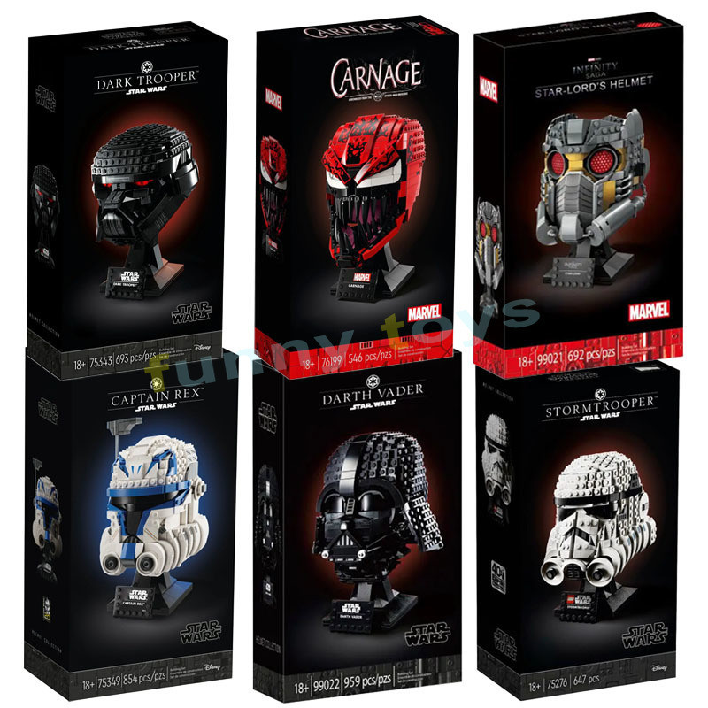 Creative Head Carving Building Blocks Venom Darth Vader Stormtrooper ...