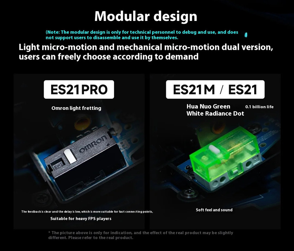 RAWM ES21 600mAh Wireless Gaming Mouse 45g Ultra Lightweight 2.4G BT Nordic52840 Master 8K ...