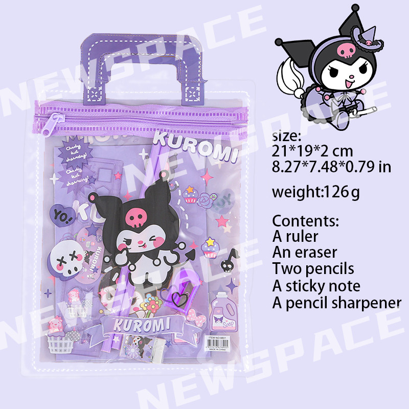 7 In1 Kuromi Stationery Set For Kids Sanrio Melody Cinnamoroll ...
