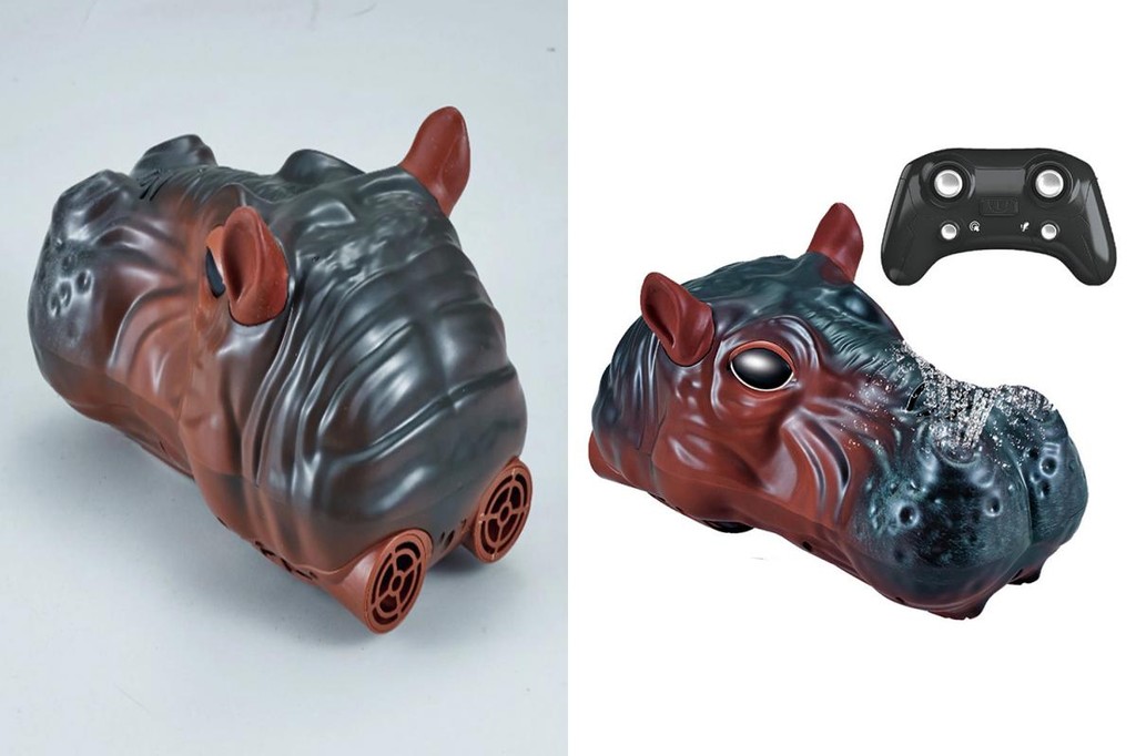 ninming Rc Simulated Hippopotamus Boat Dual Propeller Remote Control ...