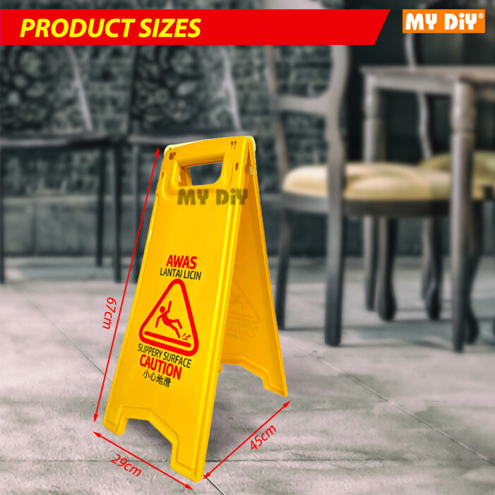SIGN BOARD STAND FOR SLIPPERY SURFACE WET FLOOR CAUTION SIGN BOARD / NO ...