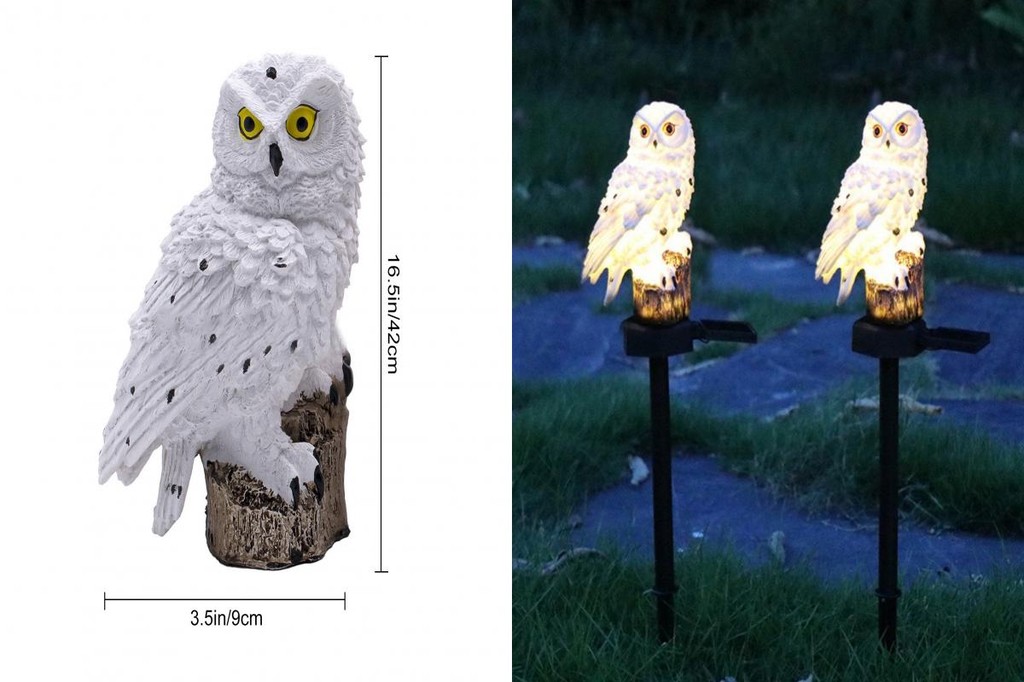 Resin Garden Light Owl-shaped Solar Lamp Adorable Solar Owl Garden ...