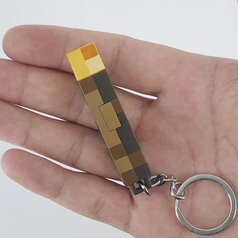 Minecraft Torch Light Keychain 7 Color Lamp 2025 Minecraft Toy Block ...