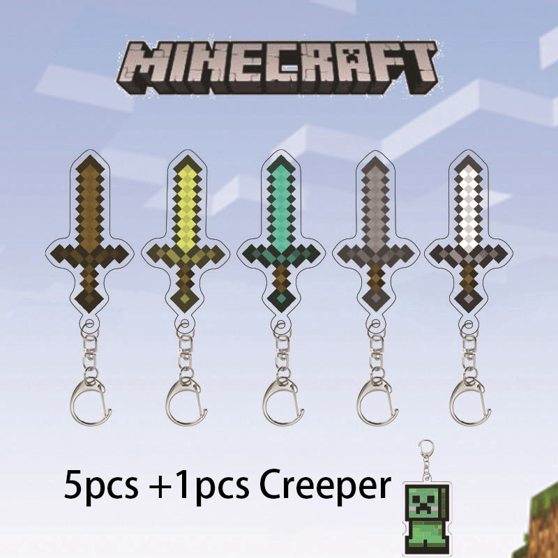 Minecraft Keychain Diamond Nether Star Golden A Minecraft Movie Game ...