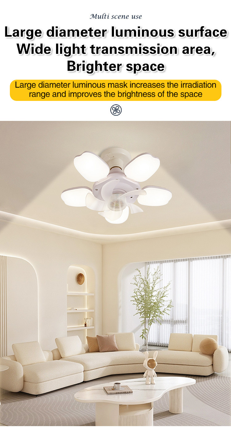 Foldable LED Five Leaf Apple Ceiling Fan Light Ceiling Fan with Lamp ...