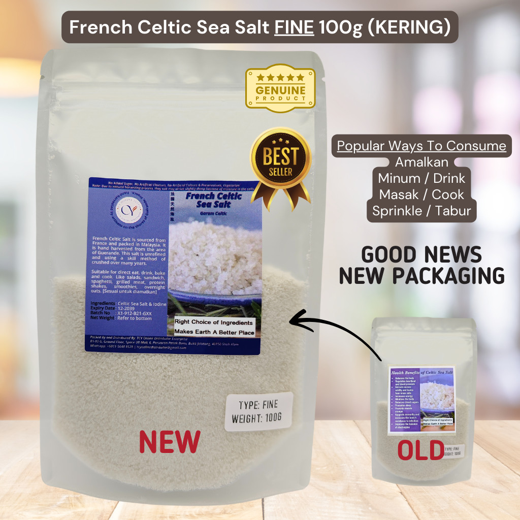 100G NATURAL FRENCH CELTIC SEA SALT FINE GROUND 法国天然幼海盐 法国天然海盐 (细) 调味 ...