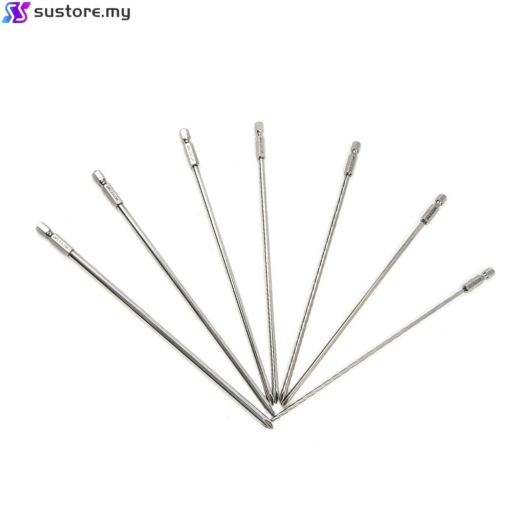 [Super]7Pcs 6.35mm Shank 200mm Long PH1 PH2 Cross Screwdriver Bits ...