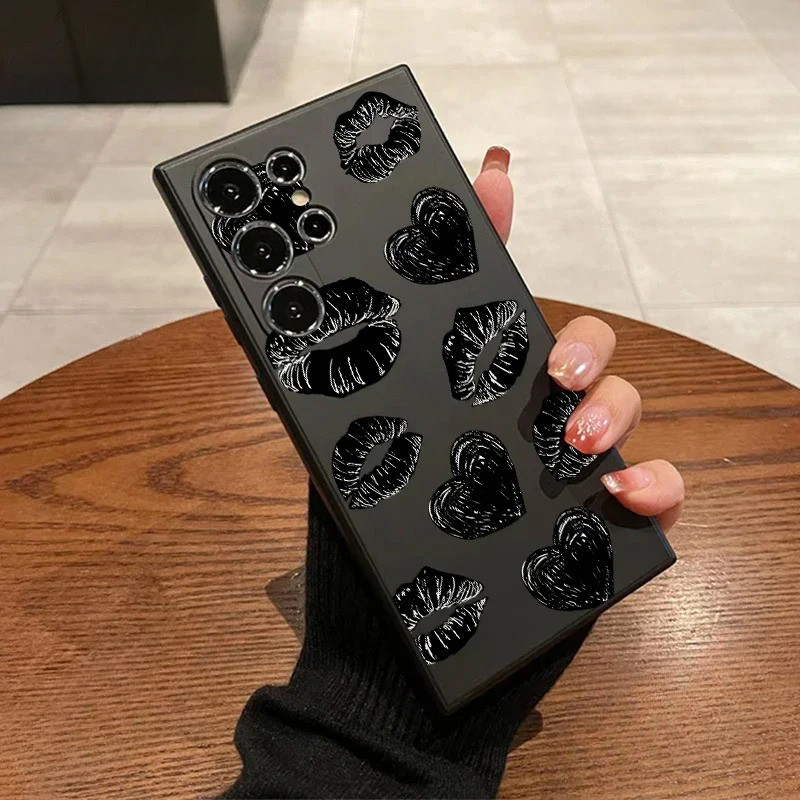 Black graffiti Phone Case For Samsung Galaxy S25 Plus S25 Ultra S24 FE ...