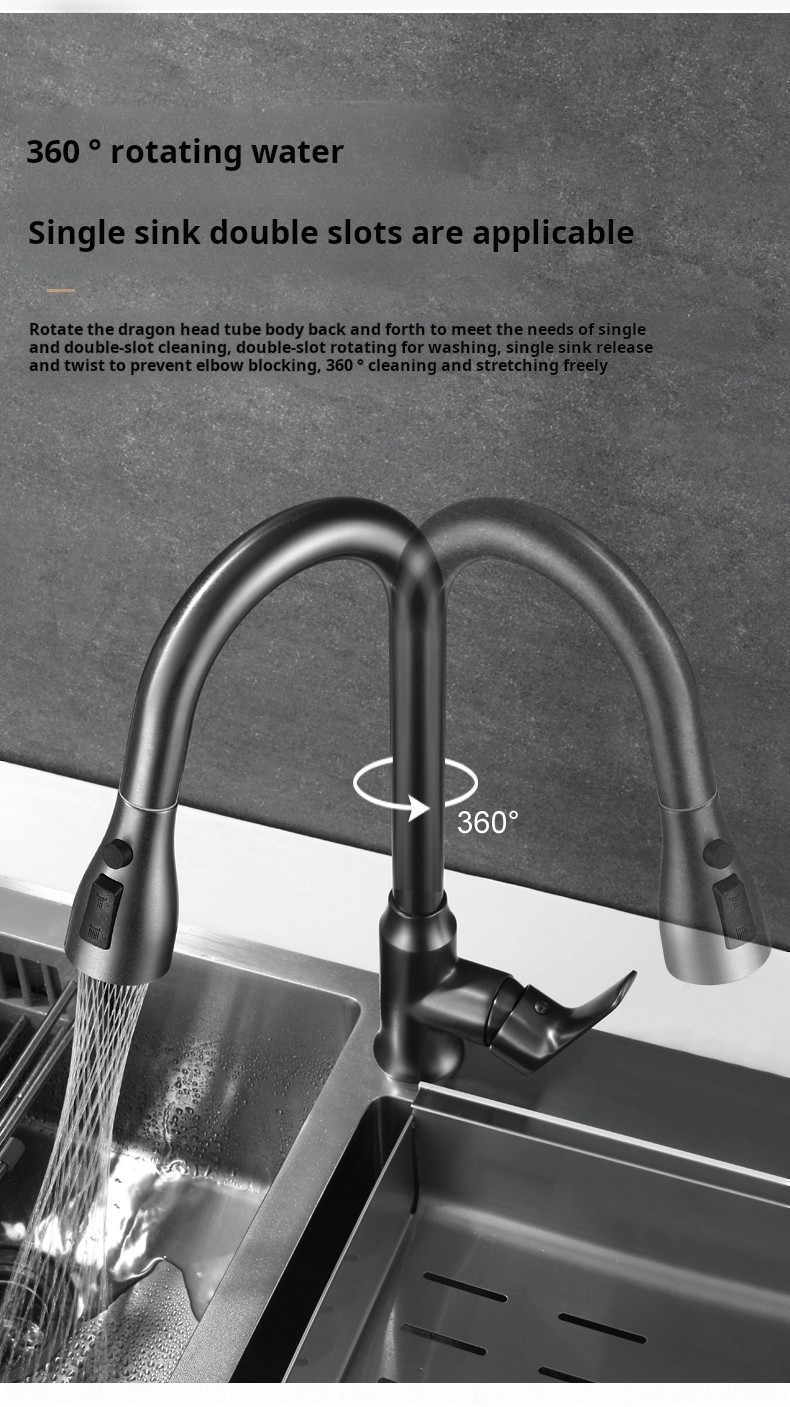 Faucet Kitchen Basin Tap Stainless Steel Mixing Taps Faucet Sink Wate ...