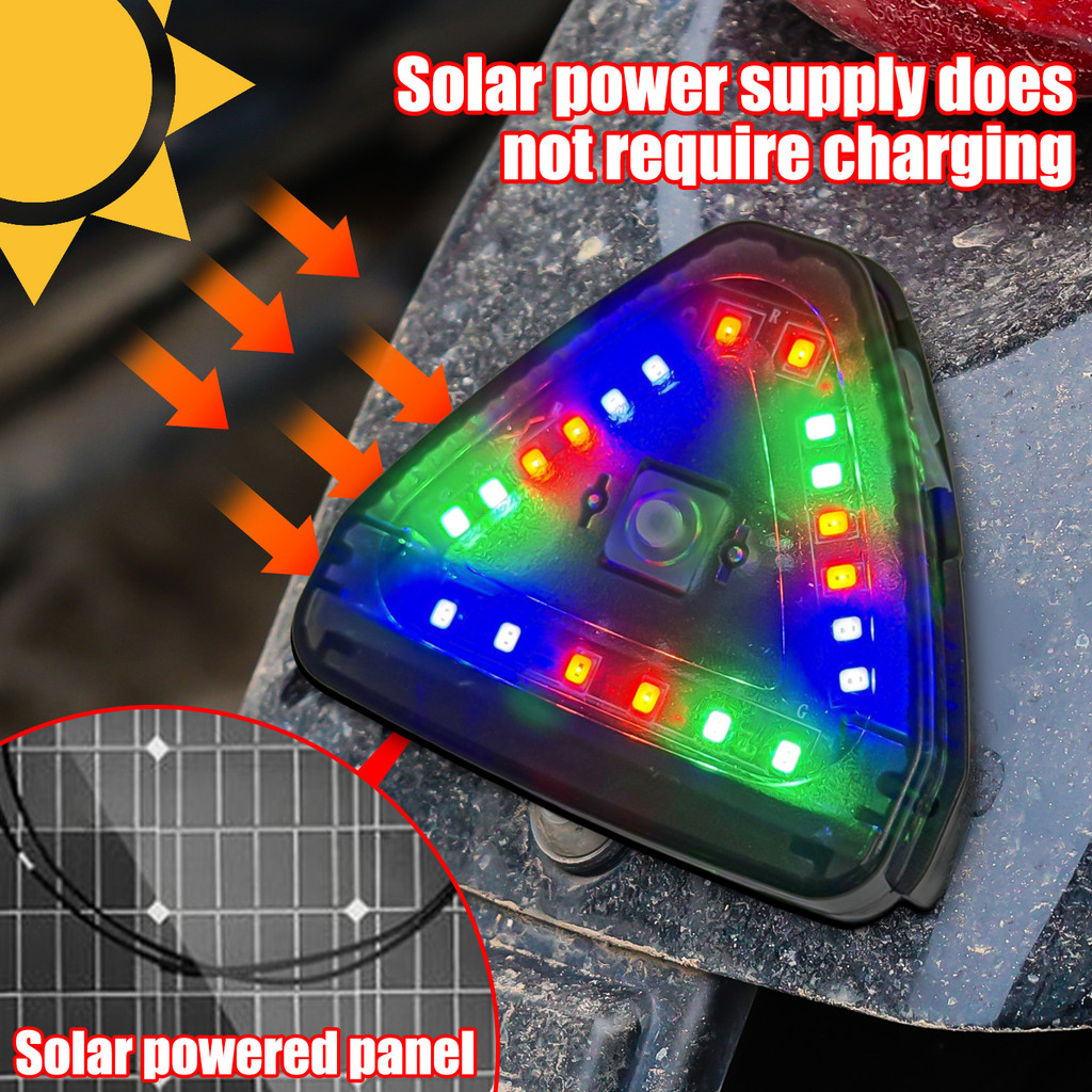 Multi Functional Anti Rear End Collision Light Colorful Solar Power LED ...