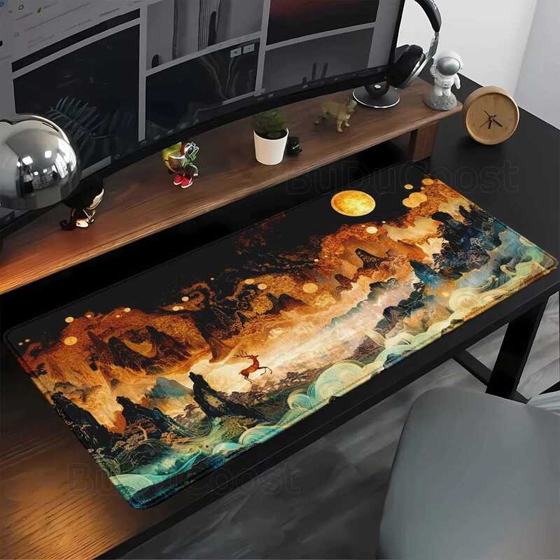 HD Wall painting Dunhuang Nine Colored Deer Large Gamer Mouse pad ...