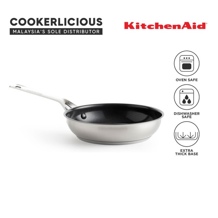 KitchenAid Classic Stainless Steel Ceramic Frying Pan (30cm) | Shopee ...