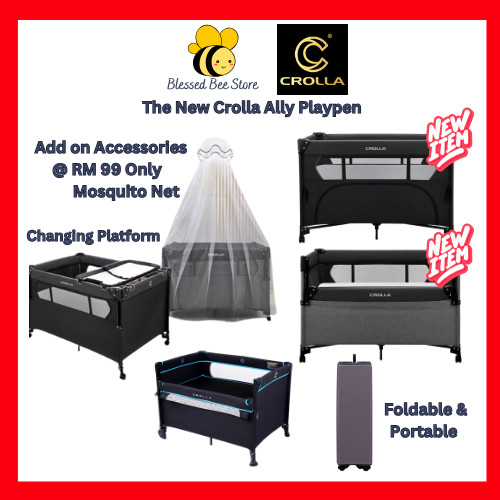 Crolla Ally Baby Playpen | Baby Cot | One Side Sliding Door (Katil Bayi ...