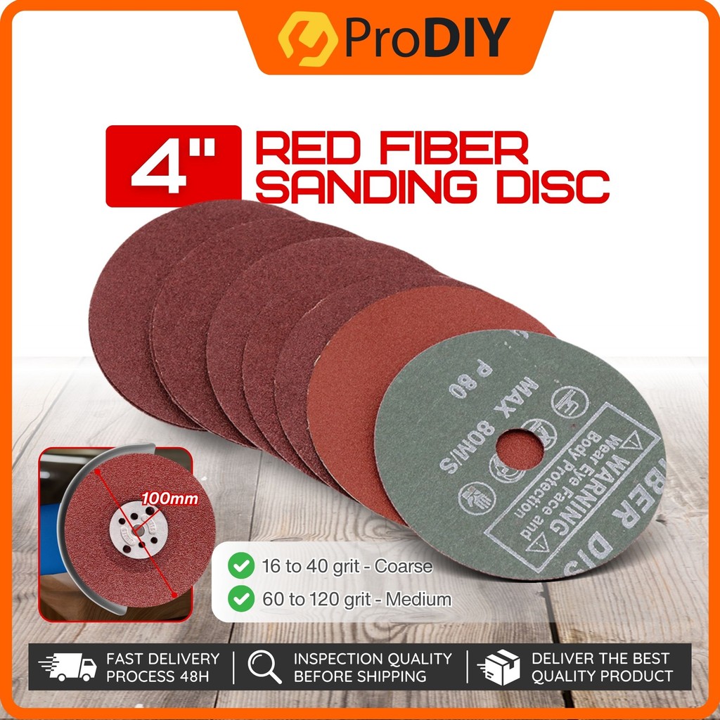 1PCS 4 INCH / 100mm Red Fiber Sanding Disc Grinding Disc Woodworking ...