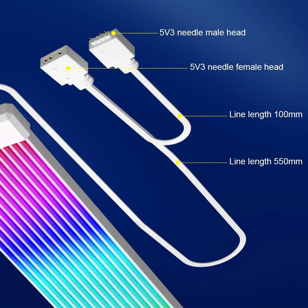 PC RGB Light Strip Suitable for PSU Cable PC RGB GPU Cable 5V 3Pin ARGB ...